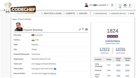 Priyansh Bhardwaj On Linkedin Codechef