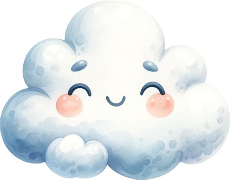 Adorable Smiling Cloud Cartoon Illustration 42726624 Png