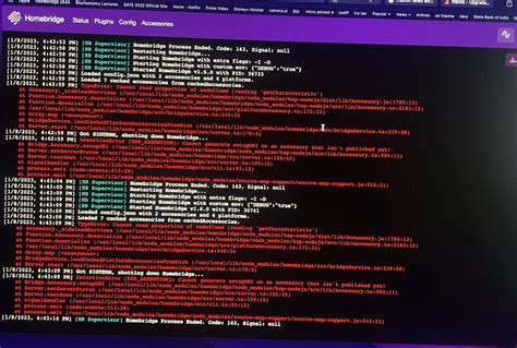 Getting This Error Says “code 143 Signal Null” And “got Sigterm Shutting Down Homebridge” How
