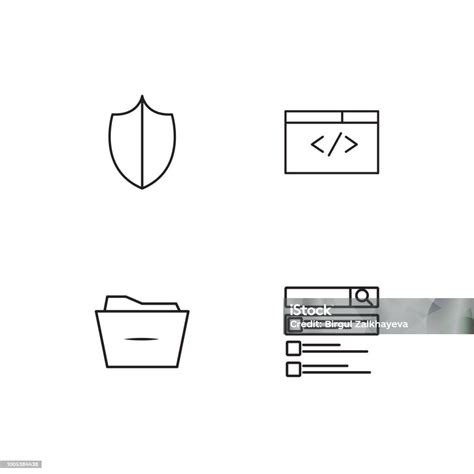 사이버 보안 선형 아이콘 설정합니다 간단한 개요 벡터 아이콘 0명에 대한 스톡 벡터 아트 및 기타 이미지 0명 네트워크 보안 디자인 Istock