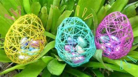 How To Make Diy Easter String Egg Treat Holder Diy Joy