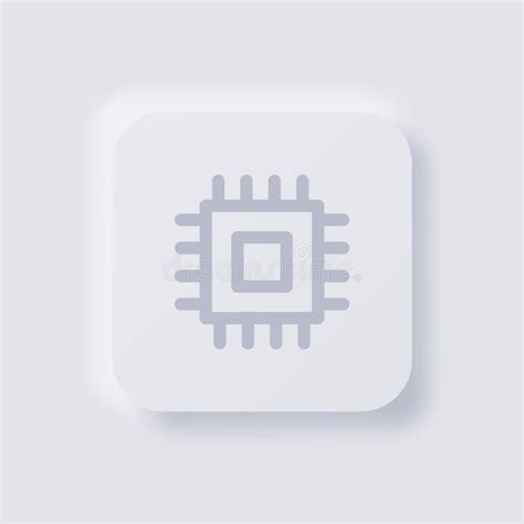 Cpu Icon White Neumorphism Soft Ui Design For Web Design Stock Vector