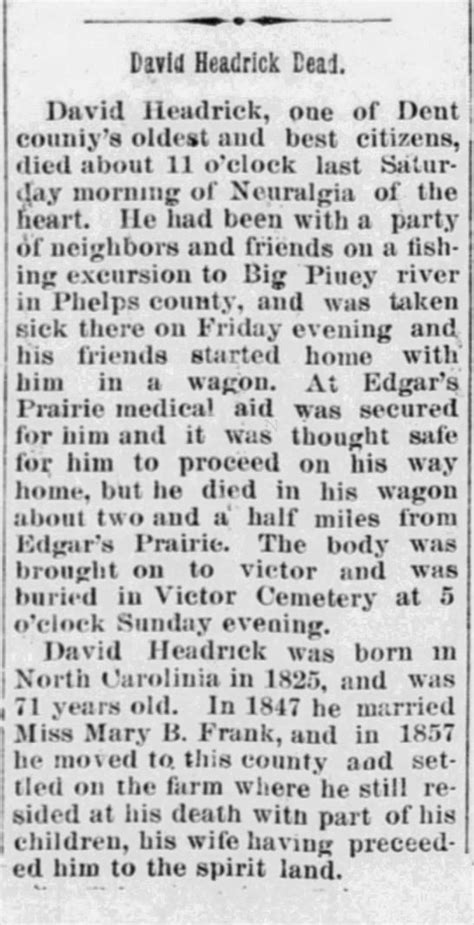 David Headrick 1826 1896 Find A Grave Memorial