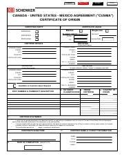 Cusma Certificate Of Origin Template Final Data Pdf Reset Save File Print Email CANADA
