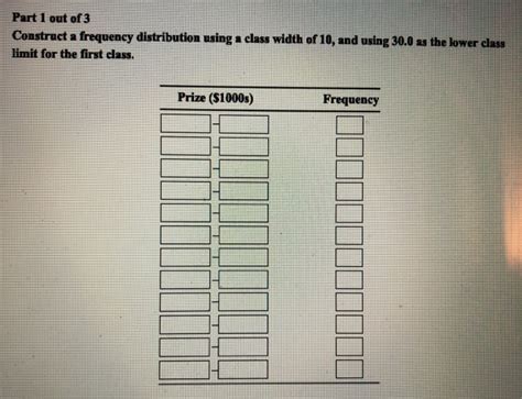 Part 1 Out Of 3 Construct A Frequency Distribution