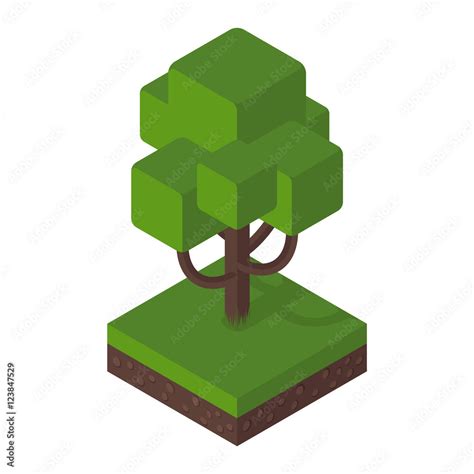 Isometric Tree Vector Illustration Stock Vector Adobe Stock