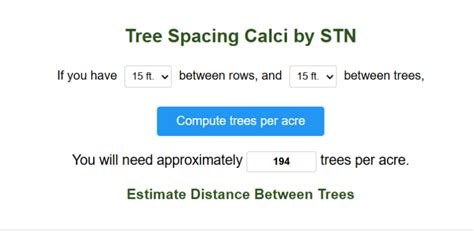 Tree Spacing Calculator Per Acre Signup Trending Nature Stn
