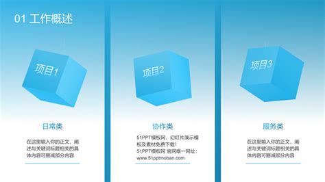 蓝色工作总结项目复盘汇报ppt模板 商务模板 51PPT模板网
