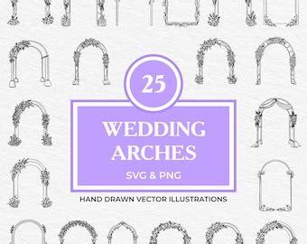 25 Wedding Arch Svg Png Bundle Floral Ceremony Arches Clipart