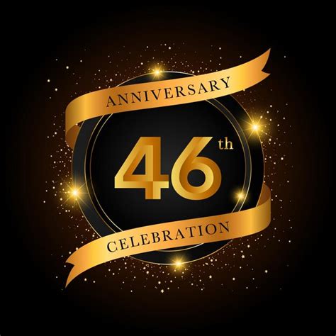 Дизайн шаблона празднования 46 летия золотой юбилей векторные иллюстрации Премиум векторы