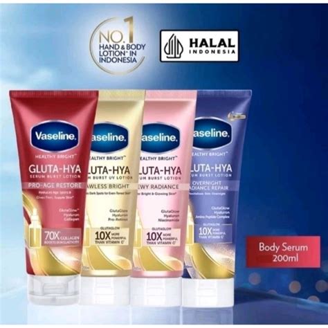 Jual Vaseline Gluta Hya Serum Burst Lotion Pro Age Restore Overnight Flawless Bright Dewy
