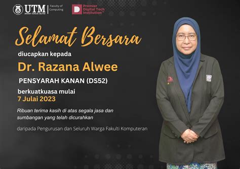 Selamat Bersara Faculty Of Computing Utm Johor Bahru