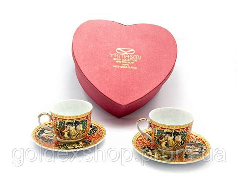 Купити Сервиз фарфор 2he86 1 2 чашки 2 блюдца Красный 160мл H 6см D 8см D блюдца 14 см