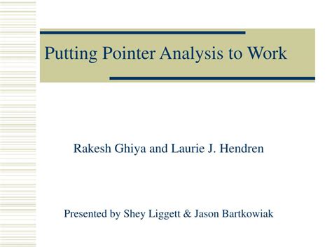 ppt putting pointer analysis to work powerpoint presentation free download id 536536