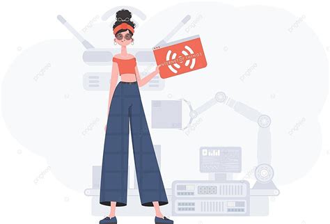 Woman Holding Internet Icon For Iot Concept Vector Illustration Vector Entertainment Interface