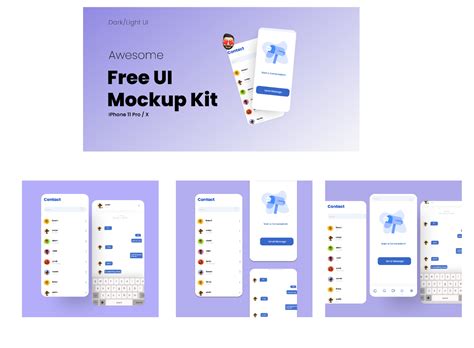 Chatting Iphone Pro X UI Kit Figma