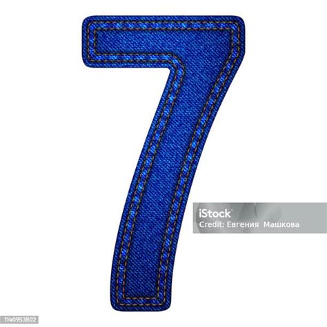 청바지 알파벳 문자 번호 7 벡터 일러스트 레이 션 현대 템플릿 디자인 0명에 대한 스톡 벡터 아트 및 기타 이미지 0명