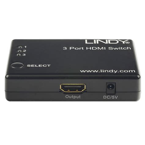 3 Port Hdmi Switch With Remote Control From Lindy Uk