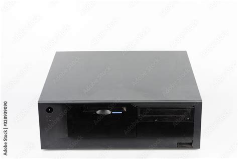 The Old Desktop Computer Pc With Floppy Disk Drive And Cd Drive On White Background Stock