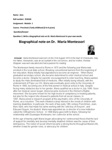 Assignment Module 1 Pdf Montessori Education Mathematics
