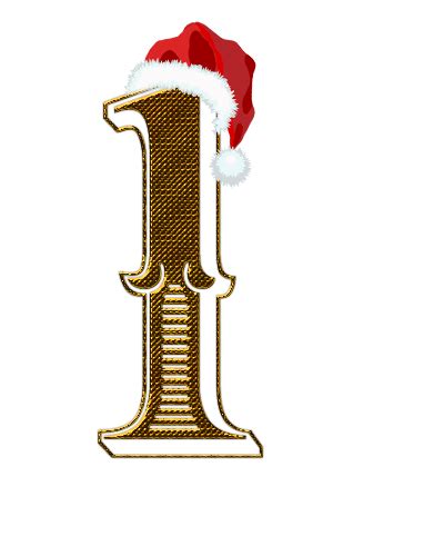 PNG новогодние цифры 1 - Цифры - Картинки PNG - Галерейка