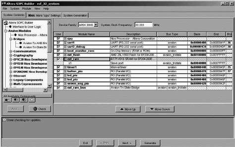 Sopc Nios 32 Bit Standard Processor Template Download Scientific Diagram