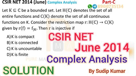 Csir Net June 2014 Complex Analysis Solution Csir Net June 2014 Complex Analysis Part C By