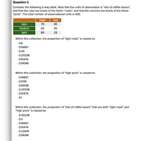 Solved Question 5 Consider The Following 2 Way Table Note