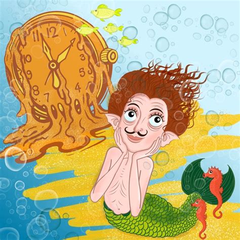 Иллюстрация Морской художник Сальвадор Дали в стиле книжная