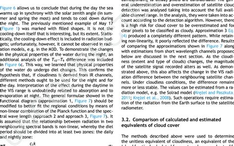 Evolution Of The Ir Cloudiness Algorithm A Modelled Difference Between Download Scientific