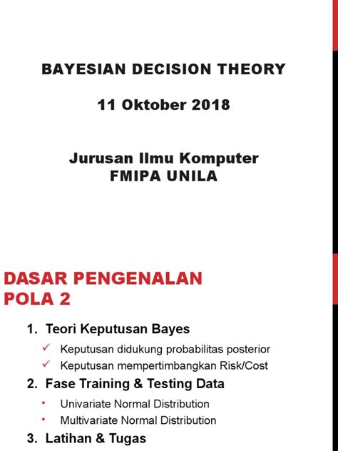 Bayesian Decision Theory Pdf