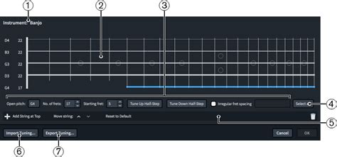 Edit Strings And Tuning Dialog