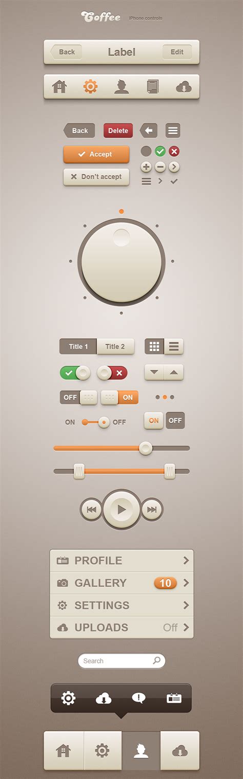 Iphone Control Ui Elements Kit Psd Download Psd