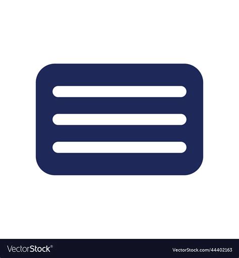 Hamburger Menu Button Black Glyph Ui Icon Vector Image