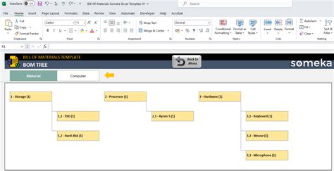 Bill Of Materials Template In Excel Create BOM Tree