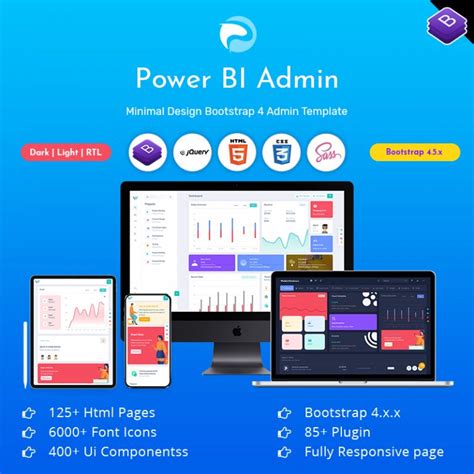 Power BI Responsive Bootstrap Admin Templates Admin Template