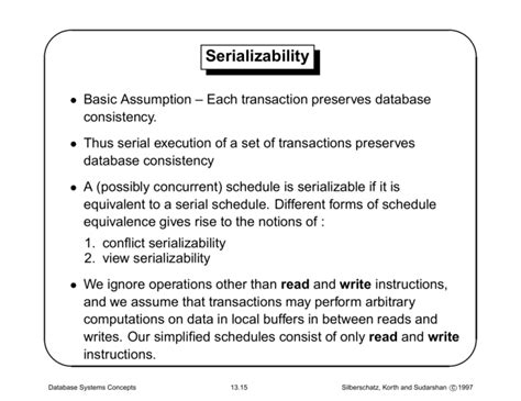 Database Serializability Conflict And View Serializability