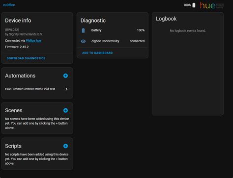Hue Dimmer Remote Connected Via Hue Bridge Hue Integration December Works W RWL