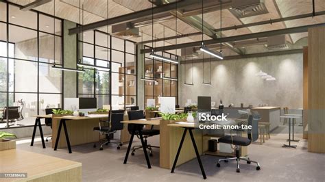 인테리어 빈 현대 로프트 사무실 오픈 스페이스 현대 사무실 영상 현대 오픈 컨셉 로비 및 리셉션 공간 회의실 디자인3d 렌더링