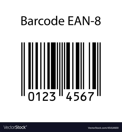 Bar Code Ean 8 Isolated On White Background Vector Image