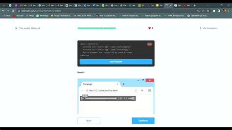 the audio element html5 sololearn answers youtube