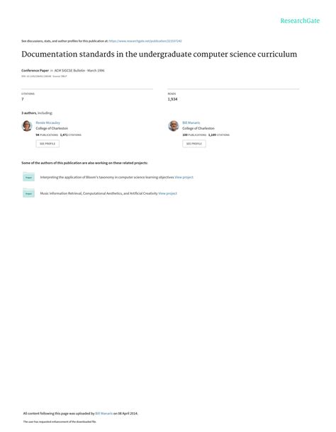 Solution Documentation Standards In The Undergraduate Computer Science