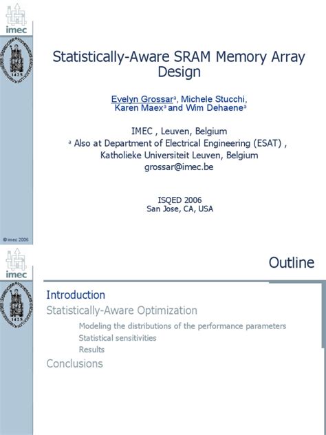 Statistically Aware Sram Memory Array Design Pdf Mathematical