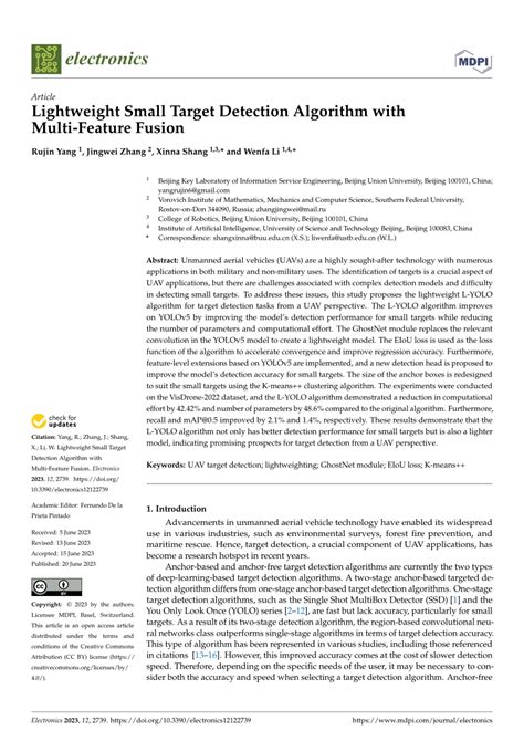 PDF Lightweight Small Target Detection Algorithm With Multi Feature Fusion
