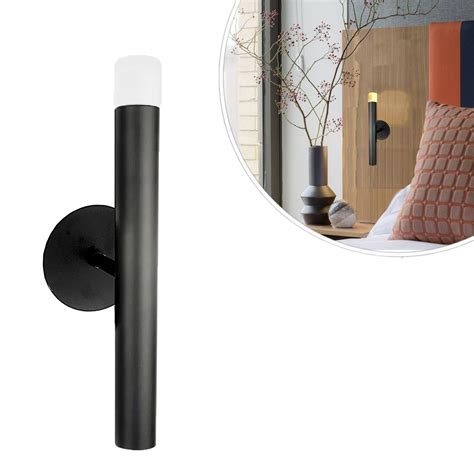 Arandela Tubular Interna Preto Linear Cabeceira Sala Bet36 Madeiramadeira