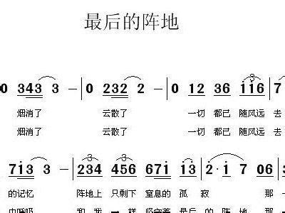 最后的阵地 王新鹏 歌谱 简谱