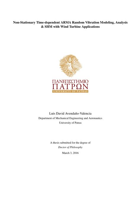 Pdf Non Stationary Time Dependent Arma Random Vibration Modeling