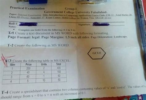 Bs Geography Gcuf Past Papers For Affiliated Colleges Talent Star Education
