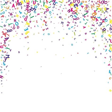 Premium Vector Falling Letters Of English Language Colorful