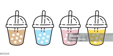 보바 차 벡터 버블 밀크티 아이콘 로고 음료 커피 컵 캐릭터 만화 기호 낙서 일러스트레이션 클립 아트 디자인 아이스 티에 대한 스톡 벡터 아트 및 기타 이미지 Istock